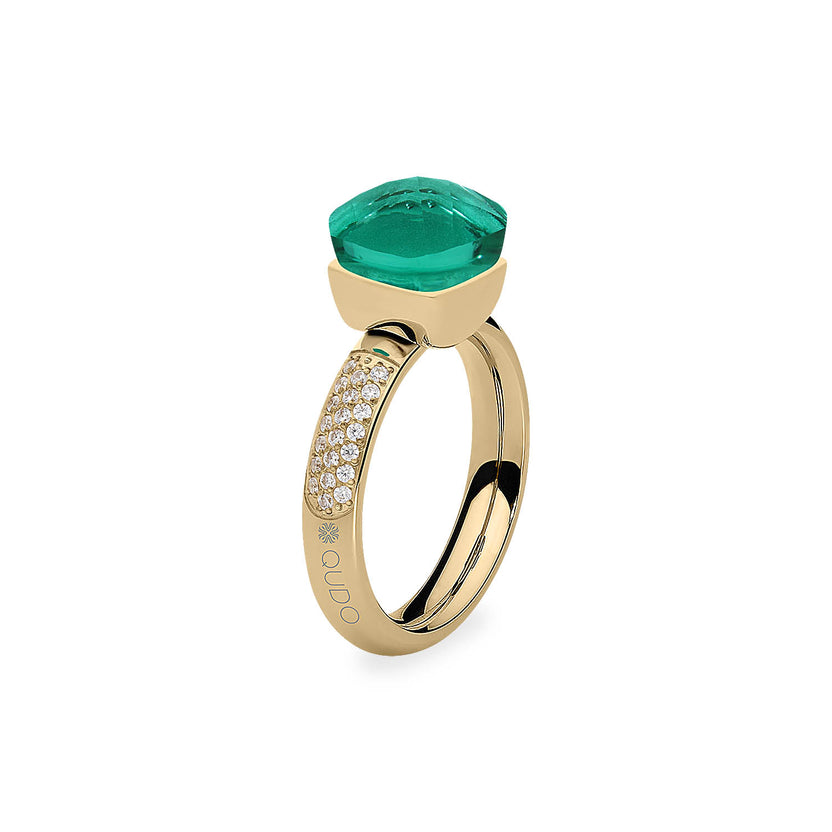 Firenze Deluxe Ring - Shades of Green & Brown - Gold – QUDO